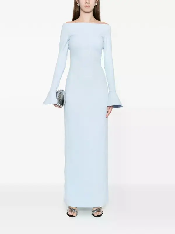 Solace London Anica Bell-sleeve Maxi Dress - Blue