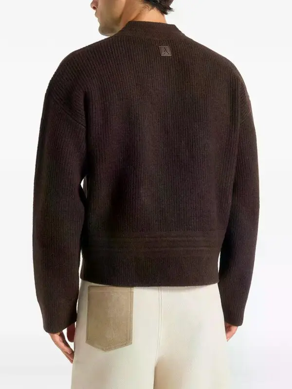 Manière De Voir Remi V-neck Signature Knit Jumper - Brown