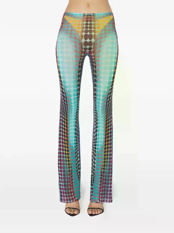 JEAN PAUL GAULTIER Flared Printed Trousers - Blue