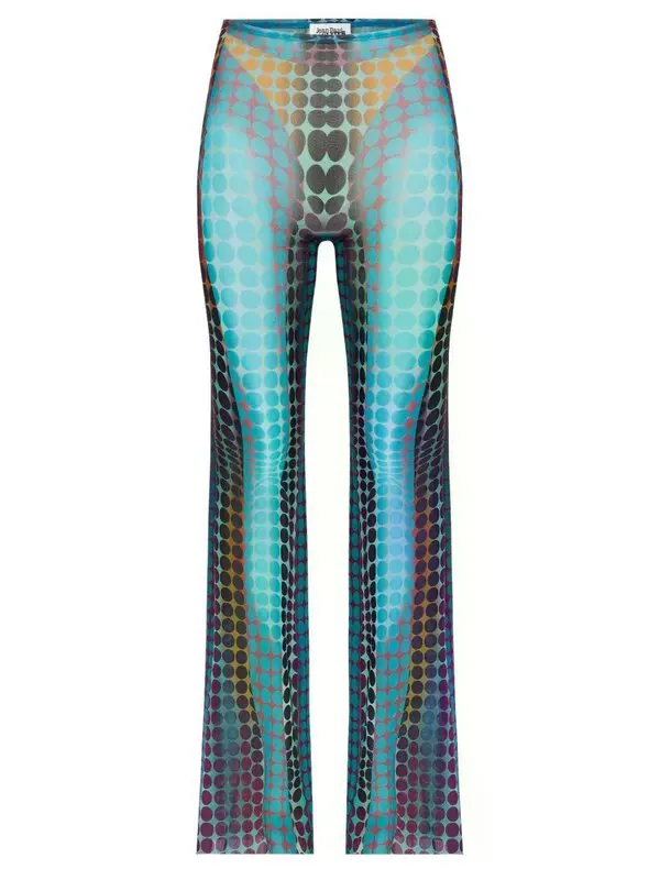 JEAN PAUL GAULTIER Flared Printed Trousers - Blue