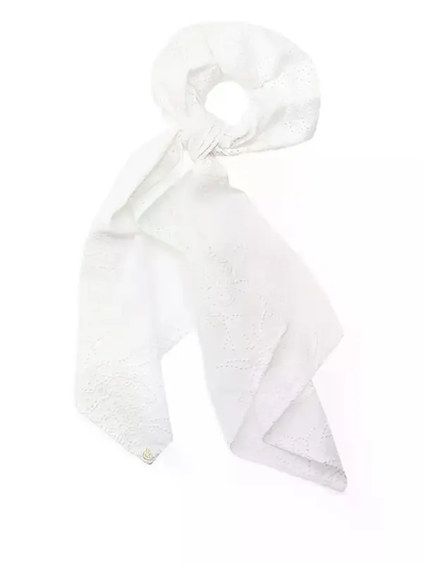 MAISON MICHEL Birdy Scrunchie - White