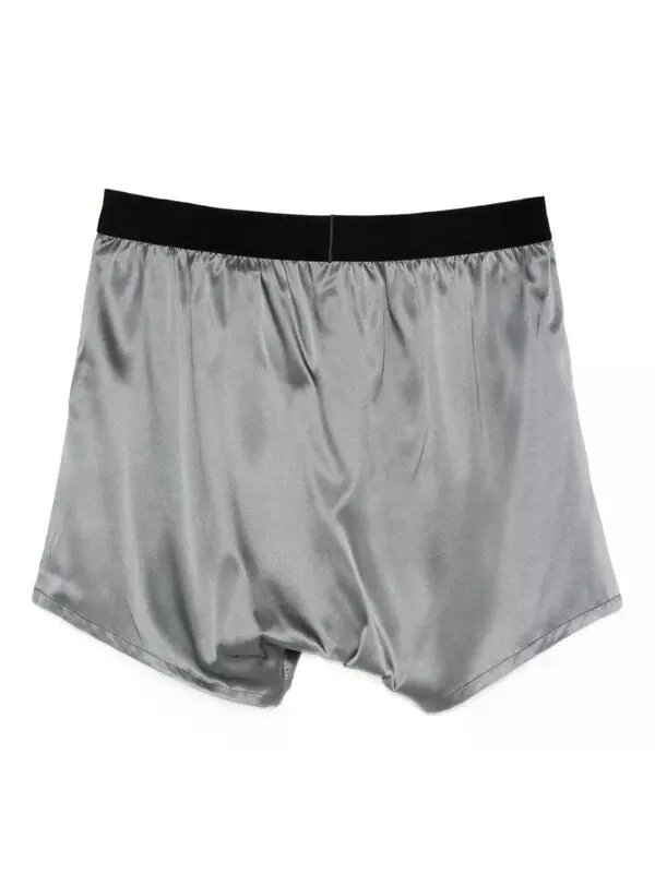 TOM FORD Velvet-waistband Logo-patch Boxer - Grey