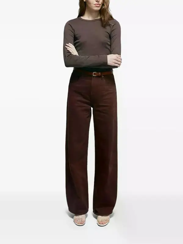 HEY JOANIE Slope Curve Five-pocket Jeans - Brown