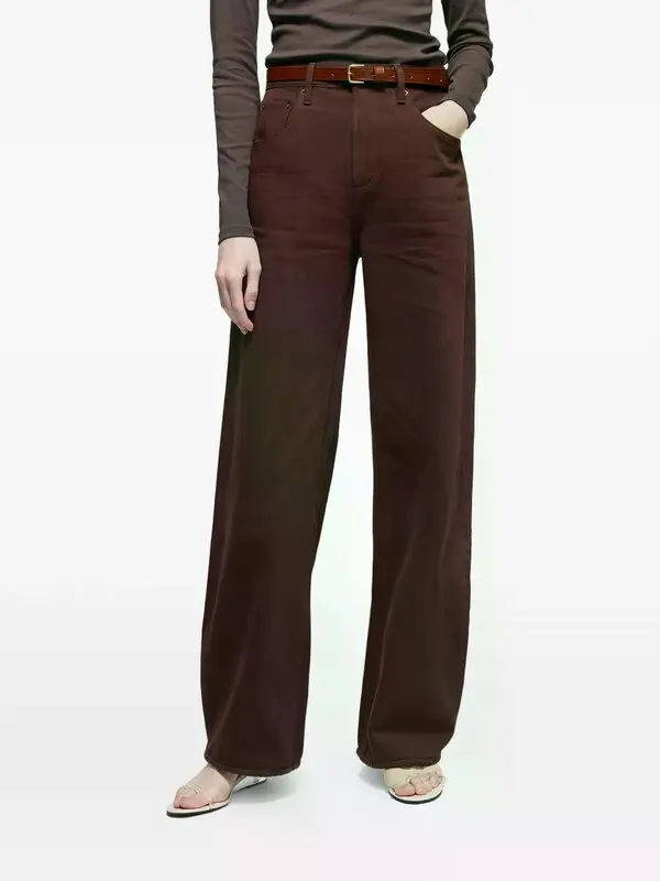 HEY JOANIE Slope Curve Five-pocket Jeans - Brown