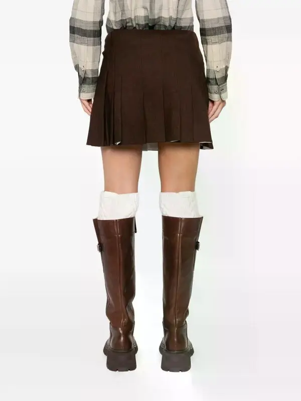 Plan C Pleated Mini Skirt With Belt