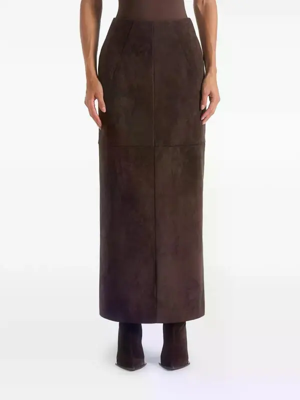Manière De Voir Suede Maxi Skirt - Brown
