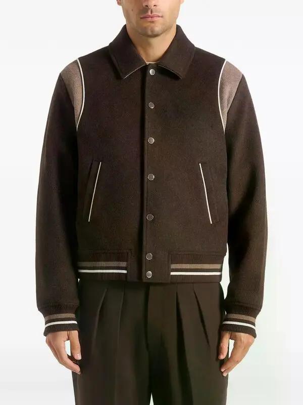 Manière De Voir Contrast Wool Varsity Jacket