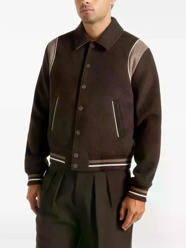 Manière De Voir Contrast Wool Varsity Jacket