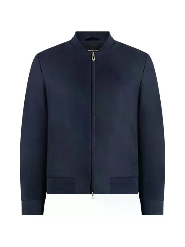 Manière De Voir Navy Tailored Bomber Jacket - Blue