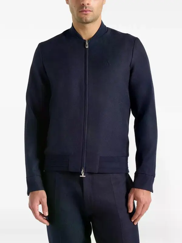 Manière De Voir Navy Tailored Bomber Jacket - Blue
