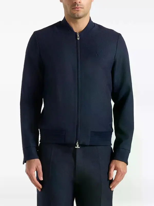 Manière De Voir Navy Tailored Bomber Jacket - Blue