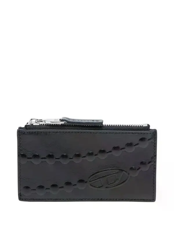 DIESEL® Embossed Zip Card Case - Black