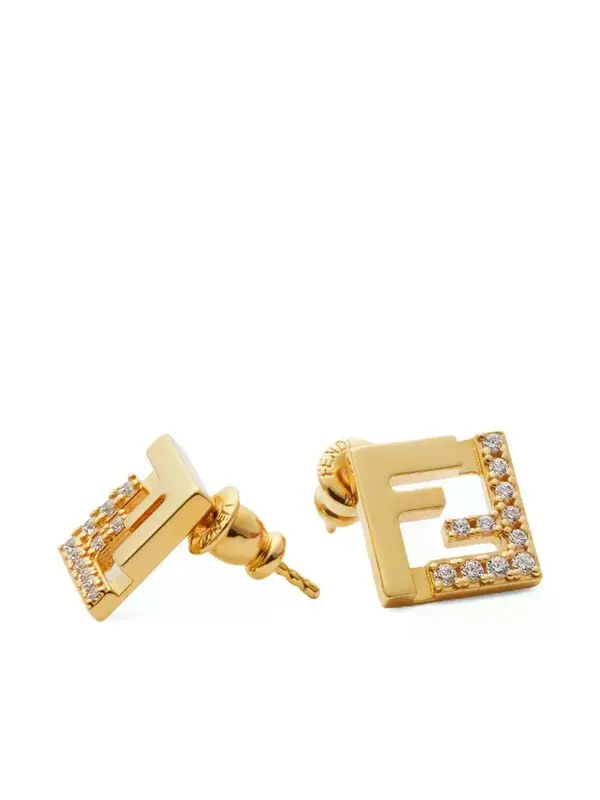 Fendi Forever Crystal-embellished Earrings - Gold
