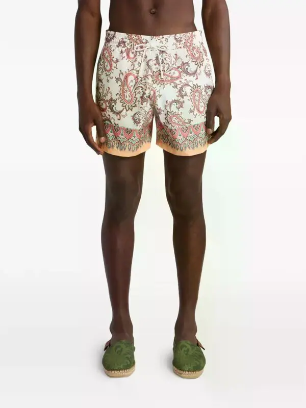 Etro Paisley Print Swim Shorts - Neutrals