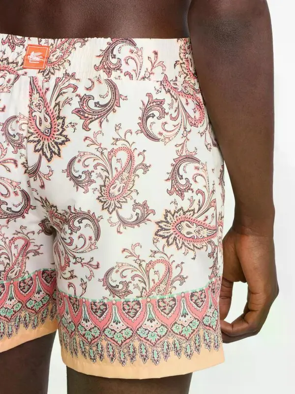Etro Paisley Print Swim Shorts - Neutrals