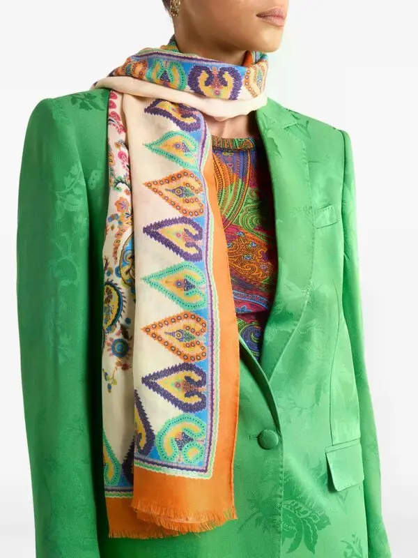 Etro Floral Paisley Jacquard Scarf