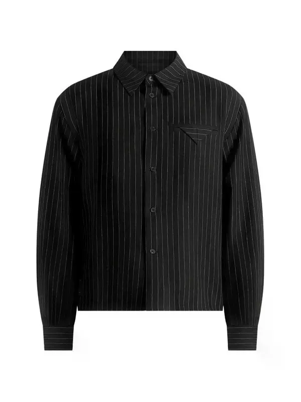 Manière De Voir Arlo Pinstripe Cropped Long Sleeve Shirt