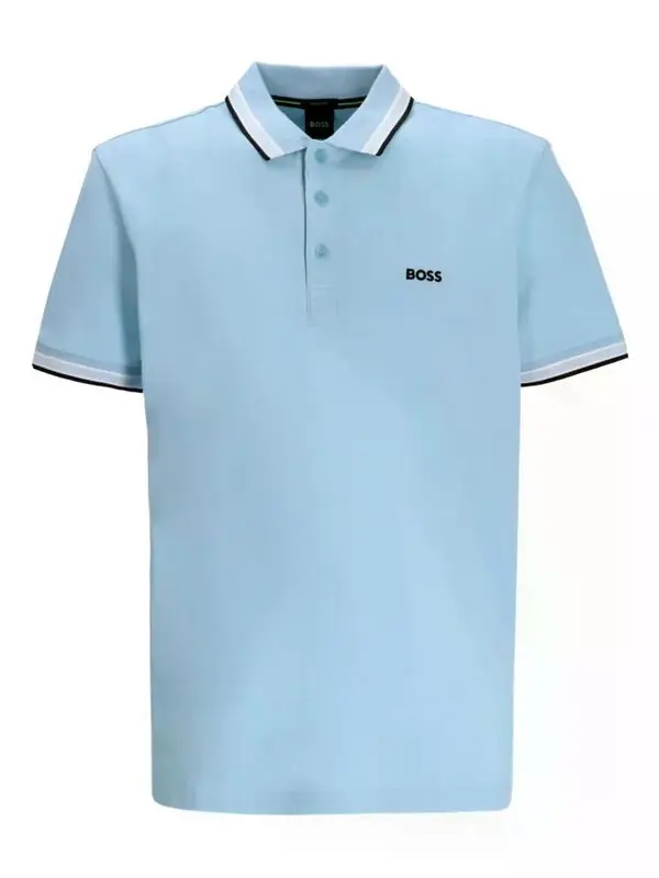 BOSS Logo-embroidered Polo Shirt - Blue