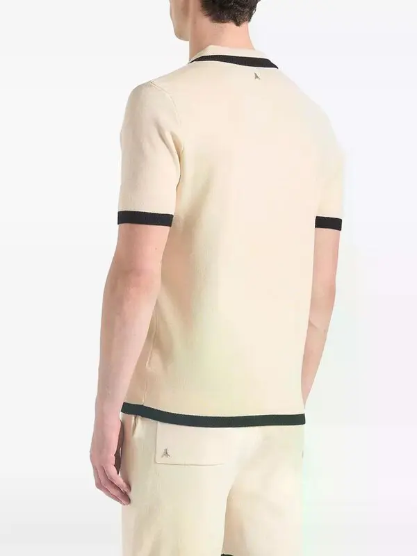 Manière De Voir Lambert Contrast-detail Knit Cream Polo Shirt