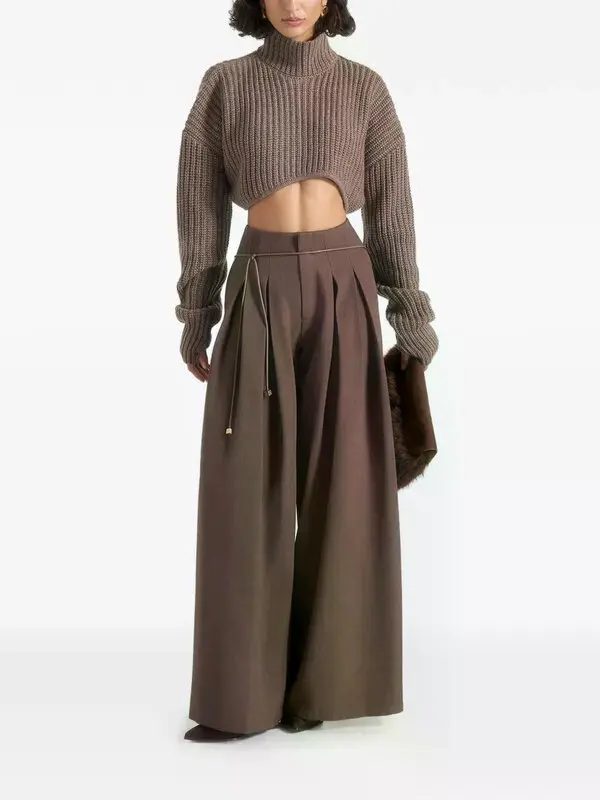 Manière De Voir Maniere De Voir Flora Box Pleat Wide Leg Belted Pants