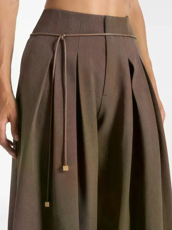 Manière De Voir Maniere De Voir Flora Box Pleat Wide Leg Belted Pants