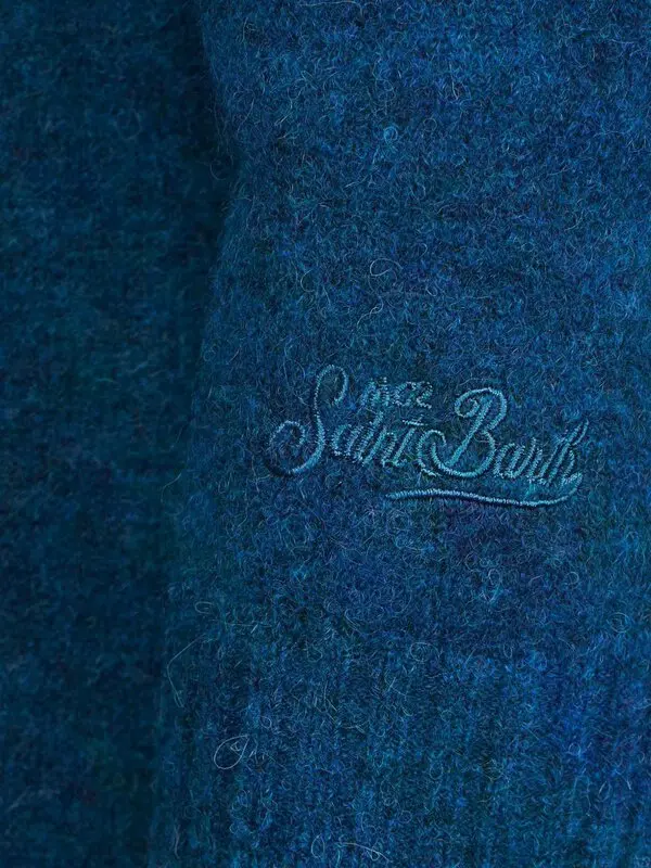 MC2 SAINT BARTH Logo-embroidered Crew-neck Sweater - Blue