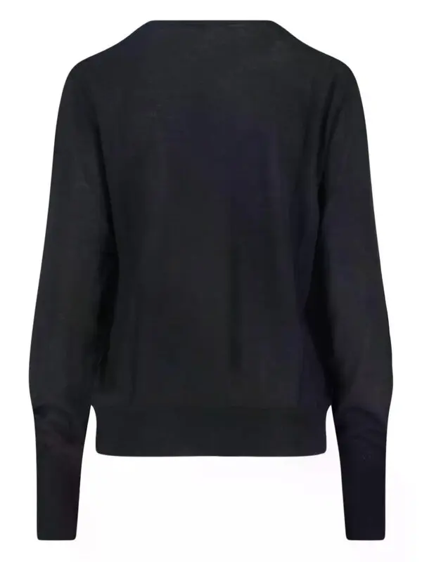 MA'RY'YA V-neck Long Sleeve Sweater - Black