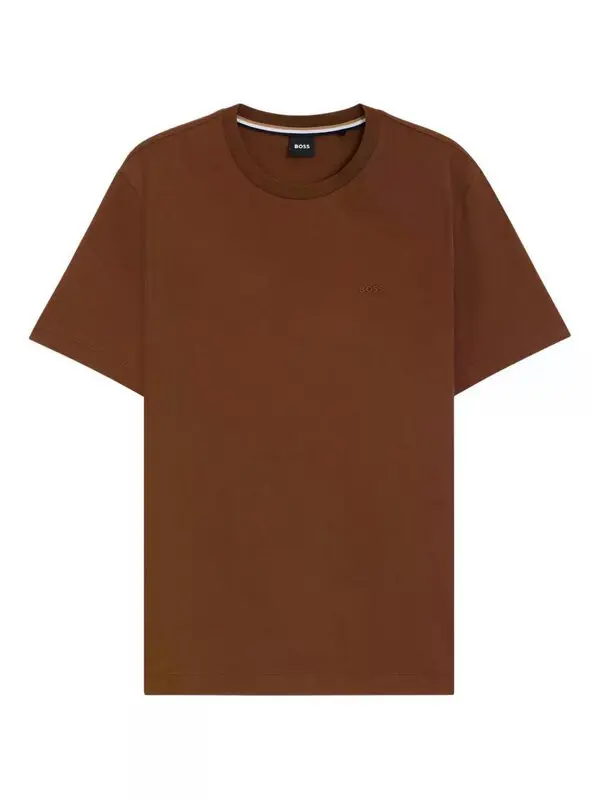 BOSS Logo-print Crew-neck T-shirt - Brown