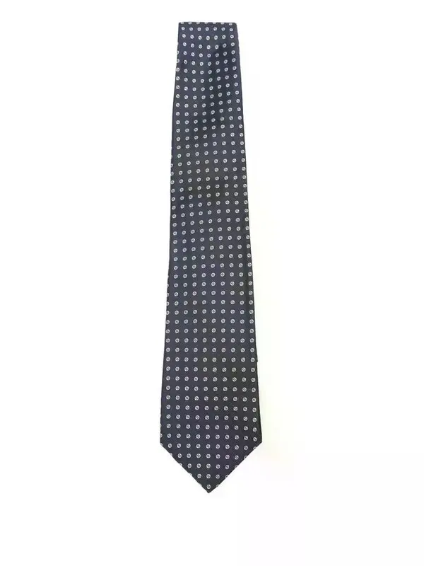 Kiton Geometric-patterned Silk Neck Tie - Blue