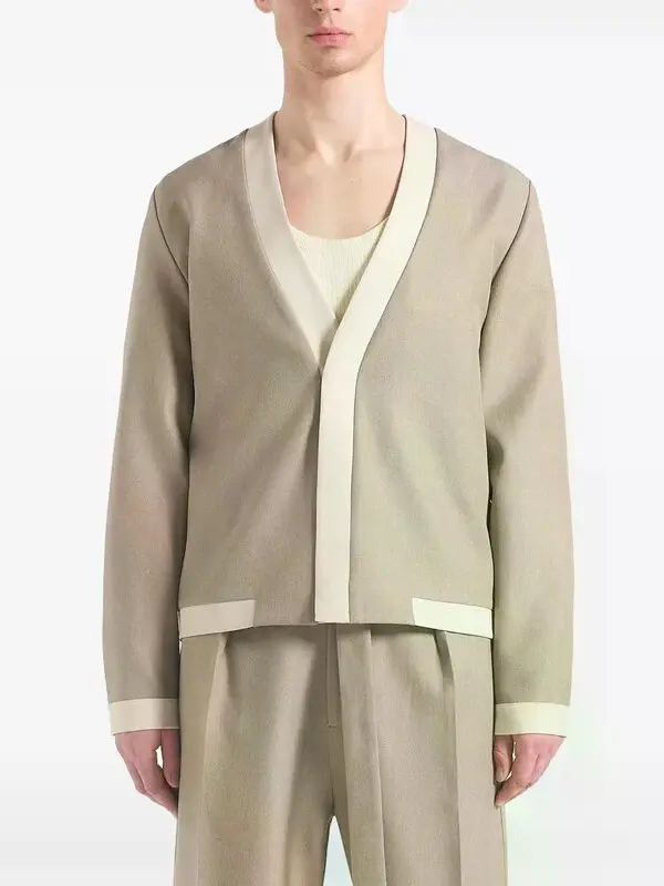 Manière De Voir Clovis Contrast-placket Tailored Cardigan