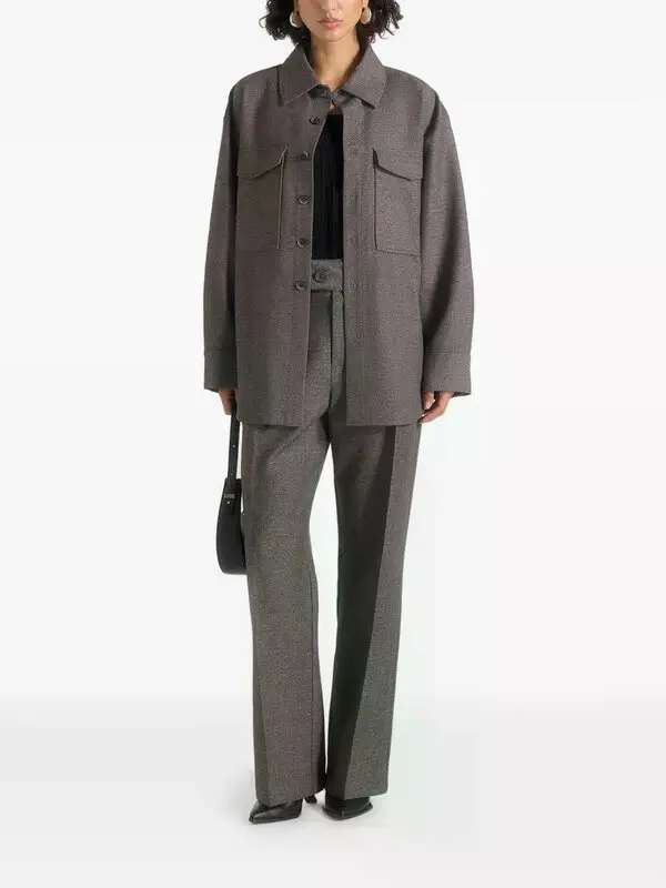 Manière De Voir Maniere De Voir Oversized Tailored Shirt With Pockets - Grey