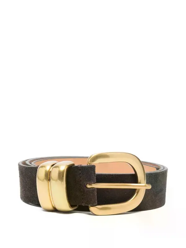 BY MALENE BIRGER Zoira Suede Buckle Belt - Brown