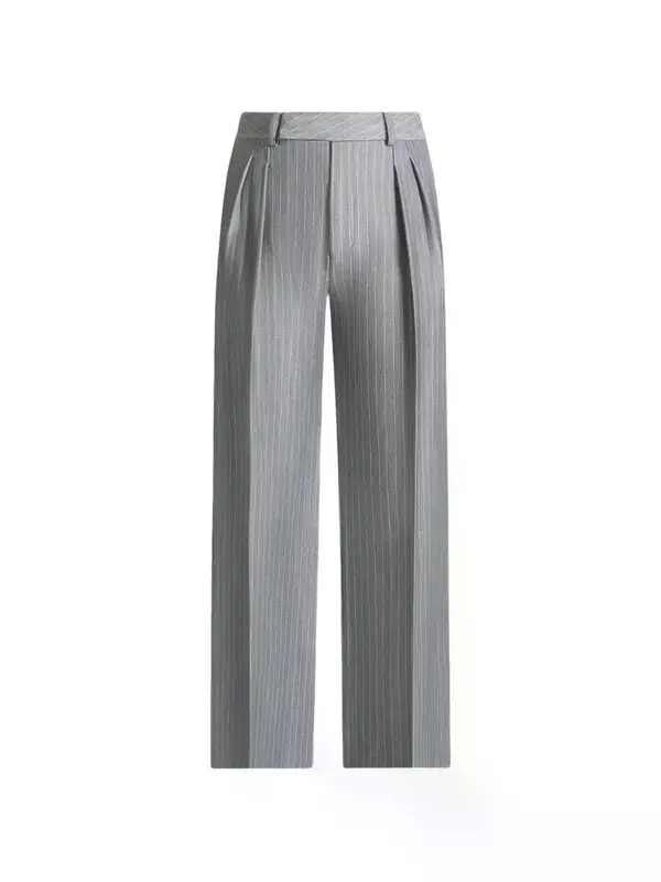 Manière De Voir Julie Pinstripe Twin Pleat Tailored Trousers - Grey