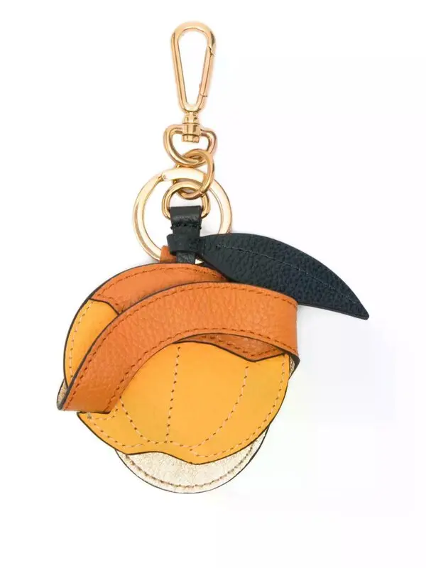 Mulberry Leaf-charm Keyring - Orange