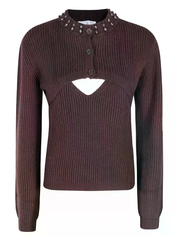 ISABELLE BLANCHE Cut-out Embellished Sweater