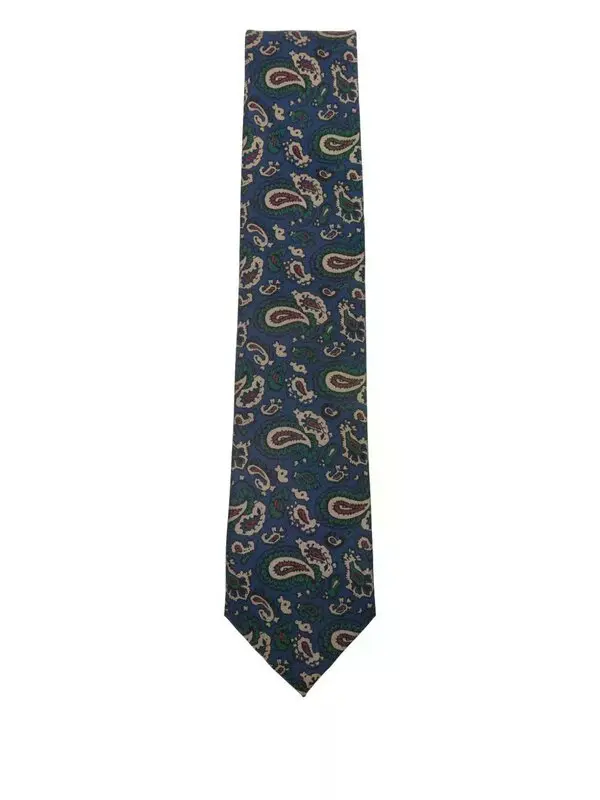 ERRICO FORMICOLA Paisley Silk Neck Tie - Blue