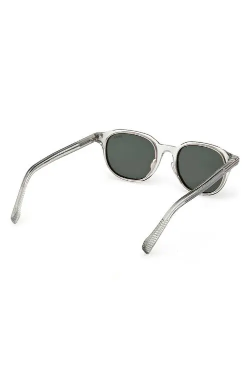 Zegna 50mm Round Frame Sunglasses - Transp Light Green/green