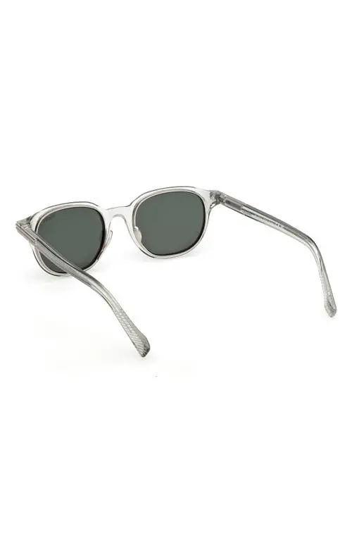Zegna 50mm Round Frame Sunglasses - Transp Light Green/green