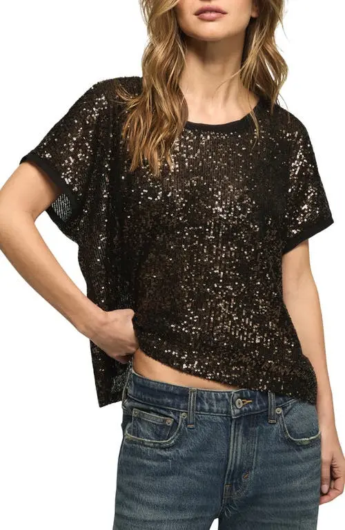 Lucky Brand Sequin T-shirt - Brown