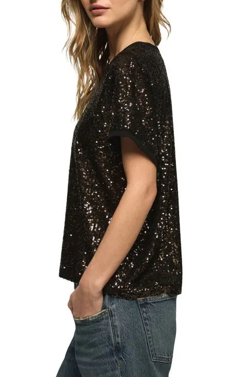 Lucky Brand Sequin T-shirt - Brown