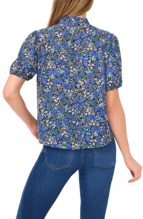 CECE DUPRAZ Floral Shirred Georgette Top