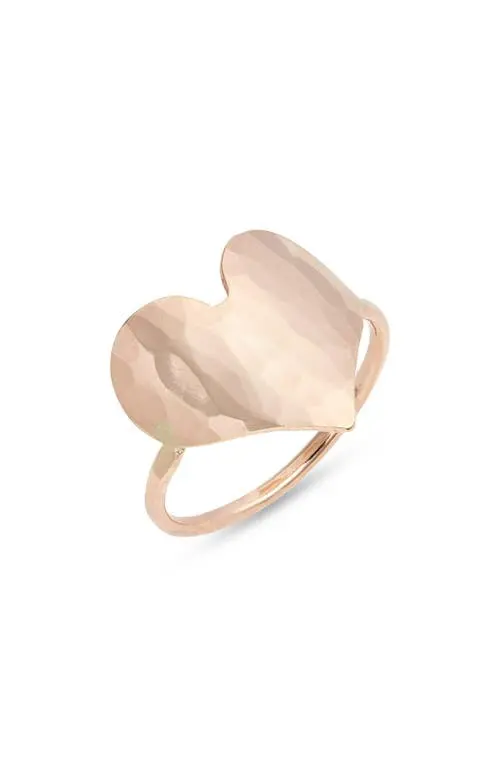 NASHELLE Love Hammered Heart Ring - Gold Fill
