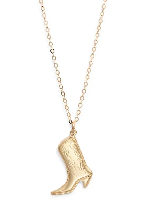 NASHELLE Cowgirl Boot Pendant Necklace - Gold Fill