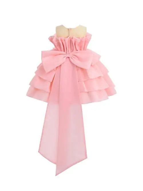 TULLEEN Tiered Bow Dress - Pink