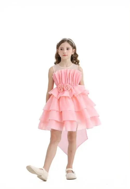 TULLEEN Tiered Bow Dress - Pink