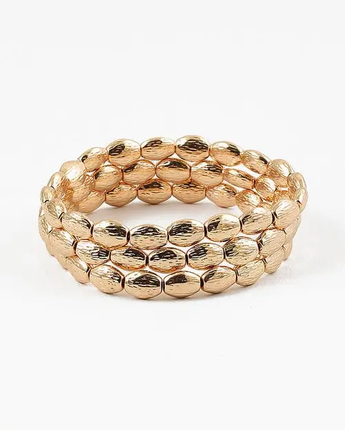 ERIN MCDERMOTT JEWELRY Charlotte Textured Bracelets - Gold