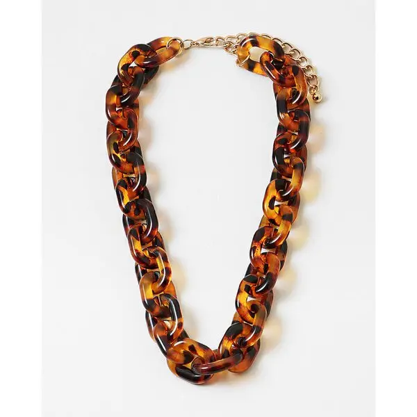 ERIN MCDERMOTT JEWELRY Classic Tortoiseshell Chain Necklace - Brown