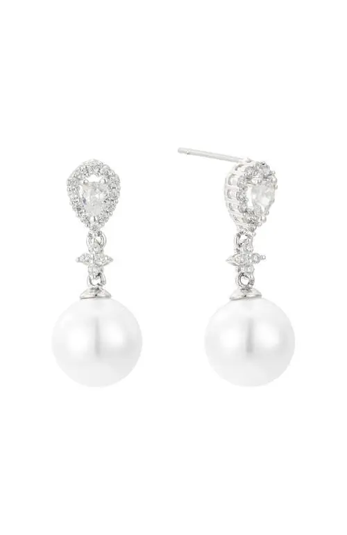 UNTAMED PETALS Melody Pearl Drop Earrings - Silver