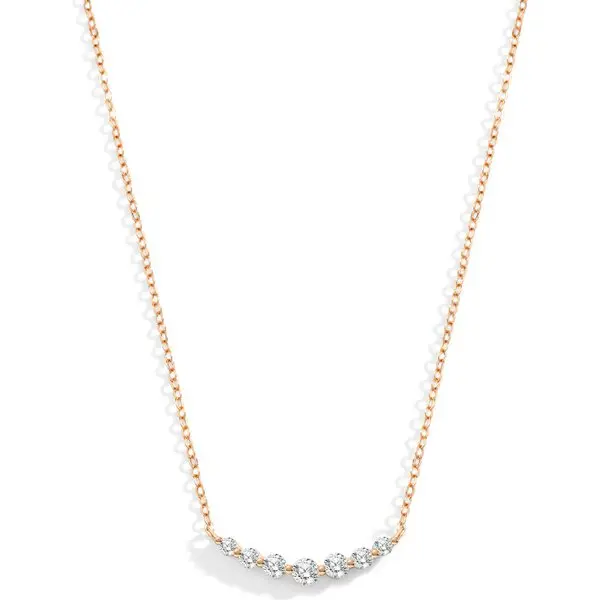 MINT & LILY Classic Arc Cubic Zirconia Necklace - Rose Gold Over Sterling Silver