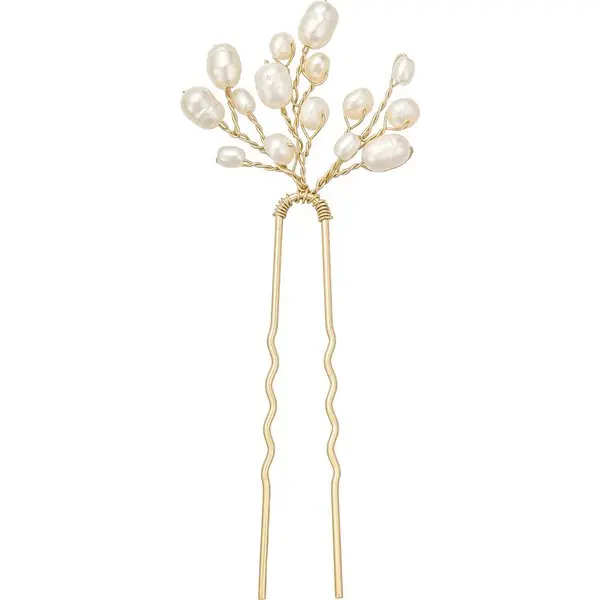 UNTAMED PETALS Parker Pearl Hair Pin - Gold